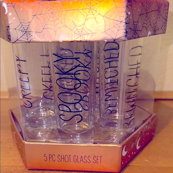 Kitchen | 5 Piece Halloween Shot Glass Set Spooky Creepy Wicked Witchy ...